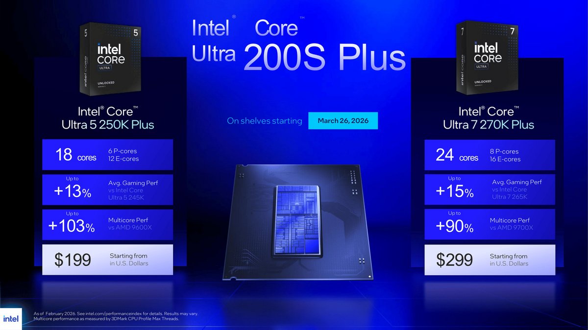 Intel Core Ultra 7 270K Plus et Ultra 5 250K Plus : test, benchmark et ...