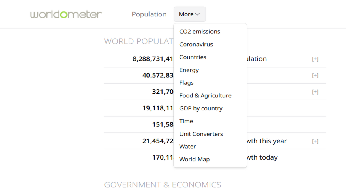Télécharger Worldometer (gratuit) Web - Clubic