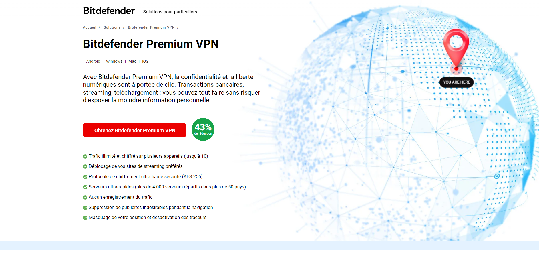 Télécharger Bitdefender VPN (gratuit) Web - Clubic