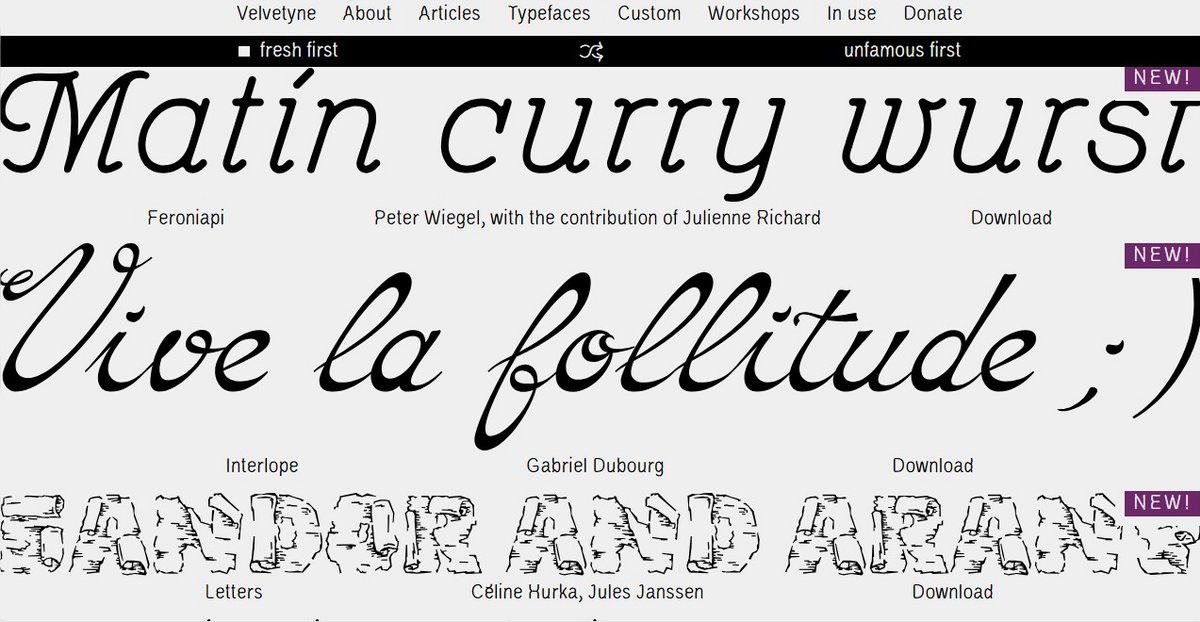 Télécharger Velvetyne (gratuit) Web - Clubic