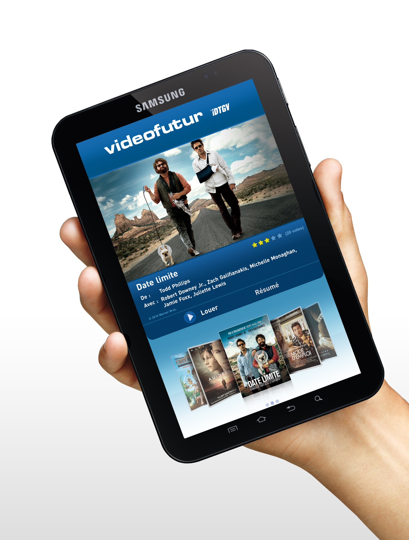 Videofutur loue des films sur tablette dans les iDTGV