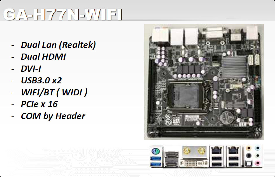 Double Ethernet, WiFi et H77 Express en mini-ITX chez Gigabyte