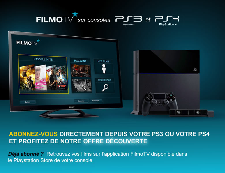 SVOD : FilmoTV arrive sur PS3, PS4 et TV connectées Bravia