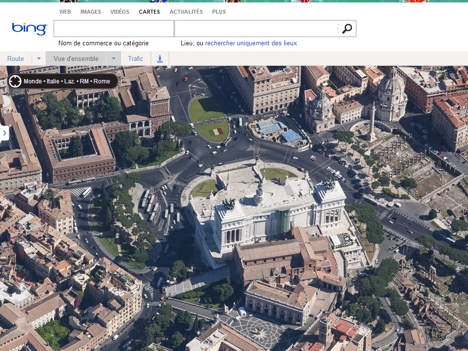 Bing Maps : nouvelles vues aériennes à 45° et nouveaux plans de magasins