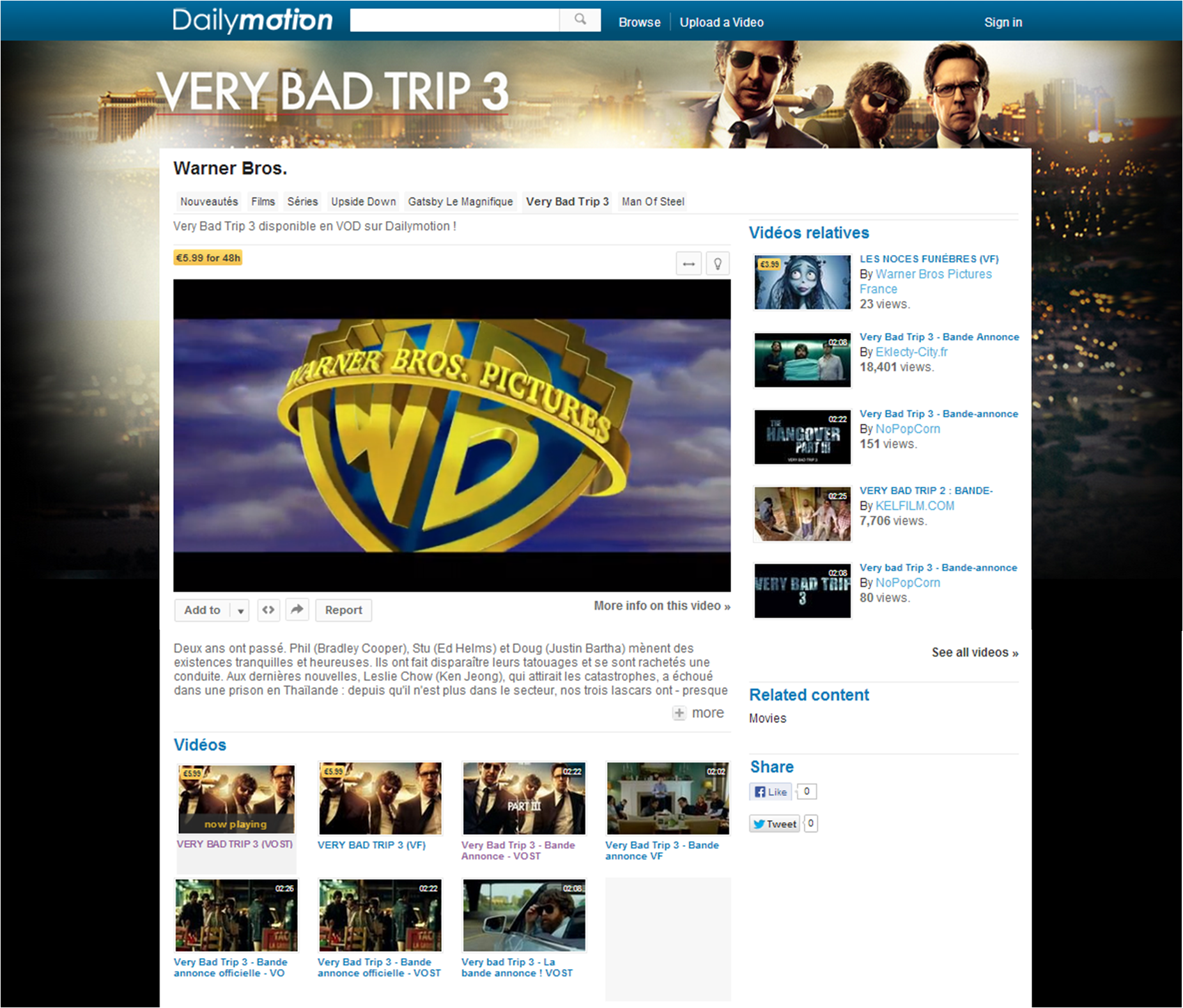 Dailymotion signe avec Warner pour diffuser films et séries payantes
