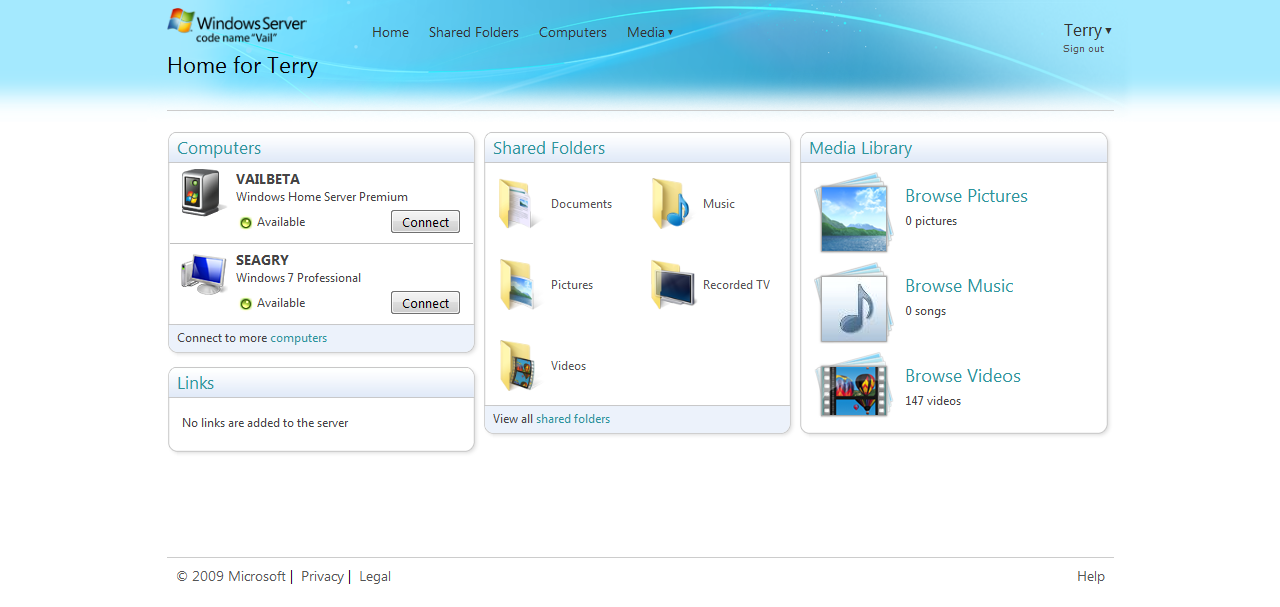 Microsoft présente Vail: nouveau Windows Home Server