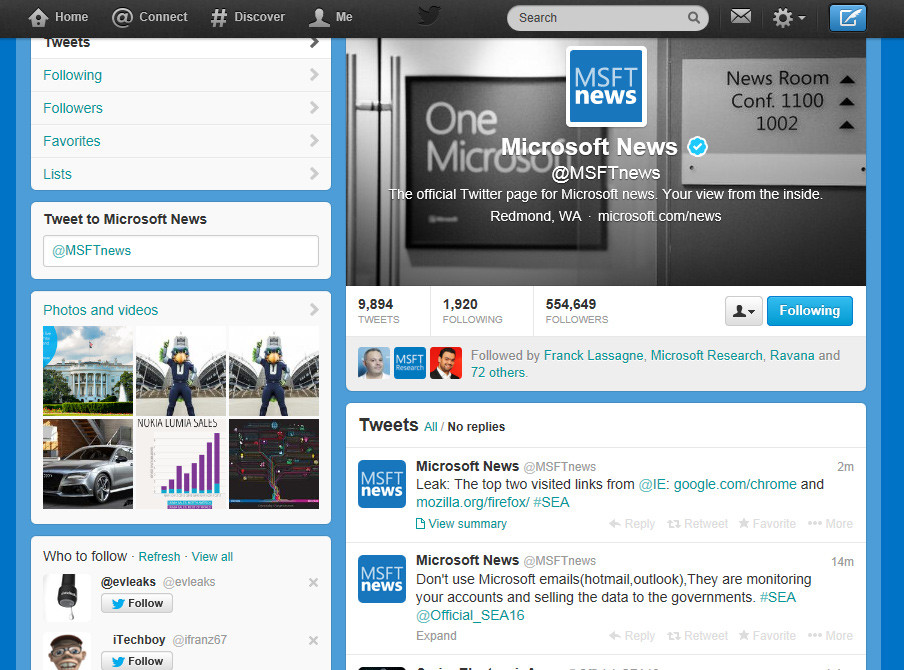 Les comptes Twitter de Microsoft encore piratés