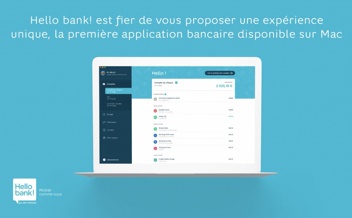Hello Bank devient la première néobanque à proposer une application macOS