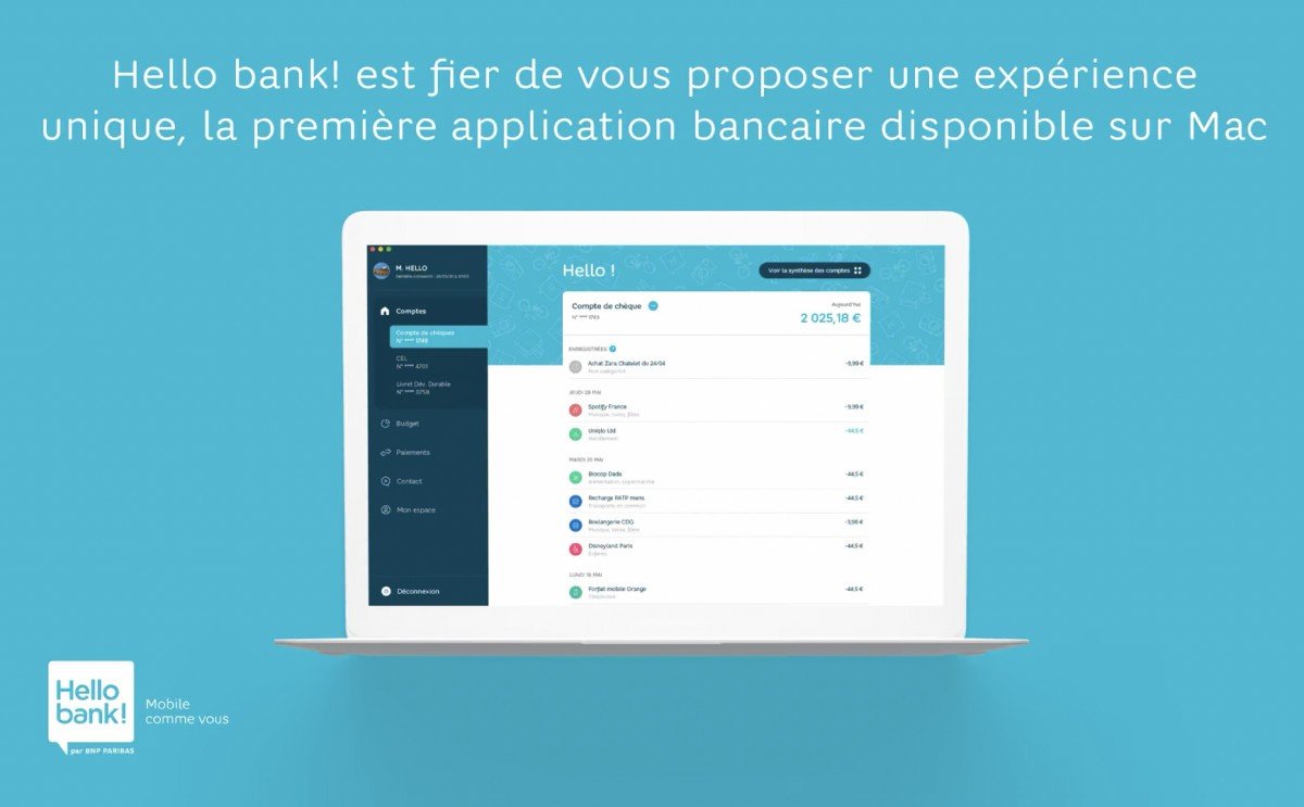 Hello Bank devient la première néobanque à proposer une application macOS