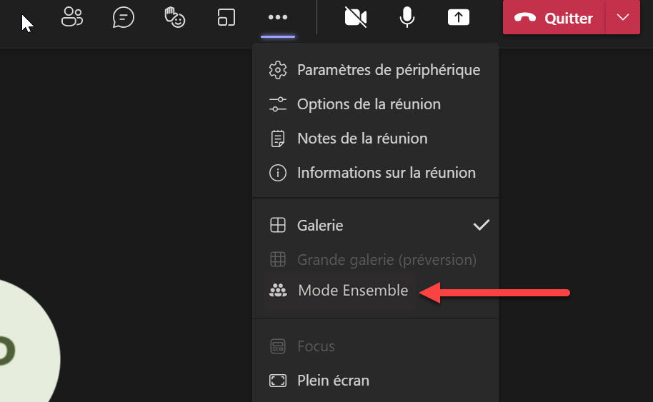 Comment passer en mode d’affichage « Tous ensemble » sur Microsoft Teams