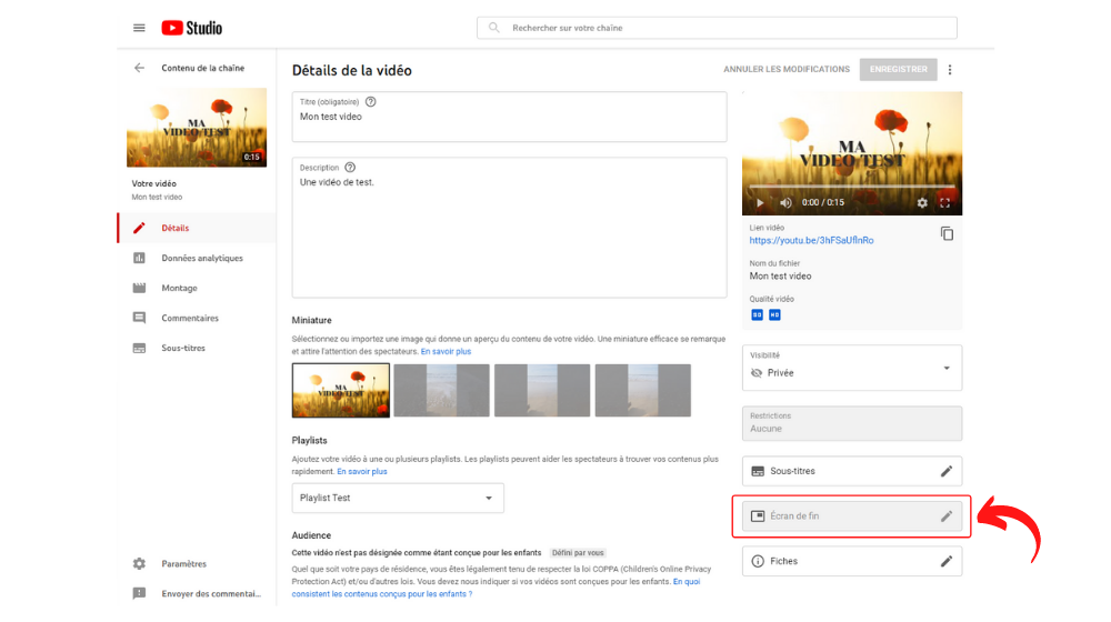 Comment ajouter un écran de fin à une vidéo YouTube