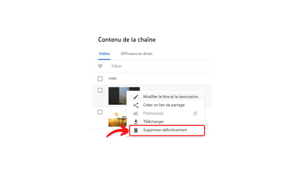 Comment supprimer une vidéo YouTube
