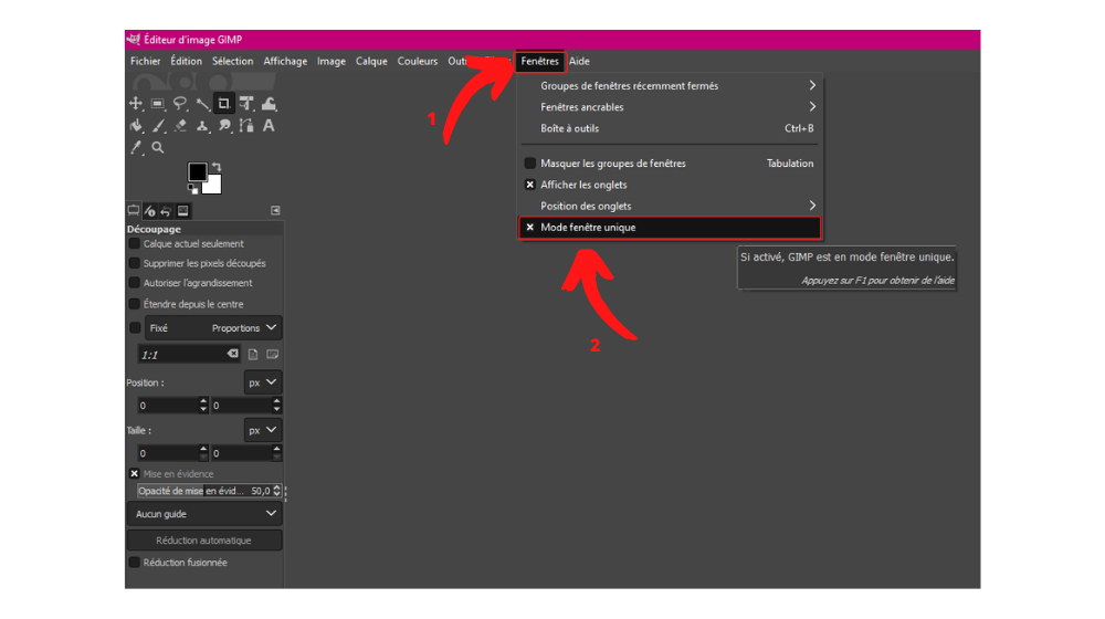 Comment personnaliser son espace de travail sur GIMP