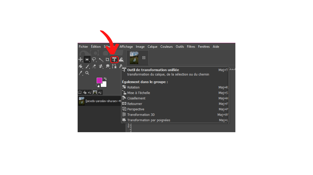 Comment utiliser les outils de transformation dans GIMP