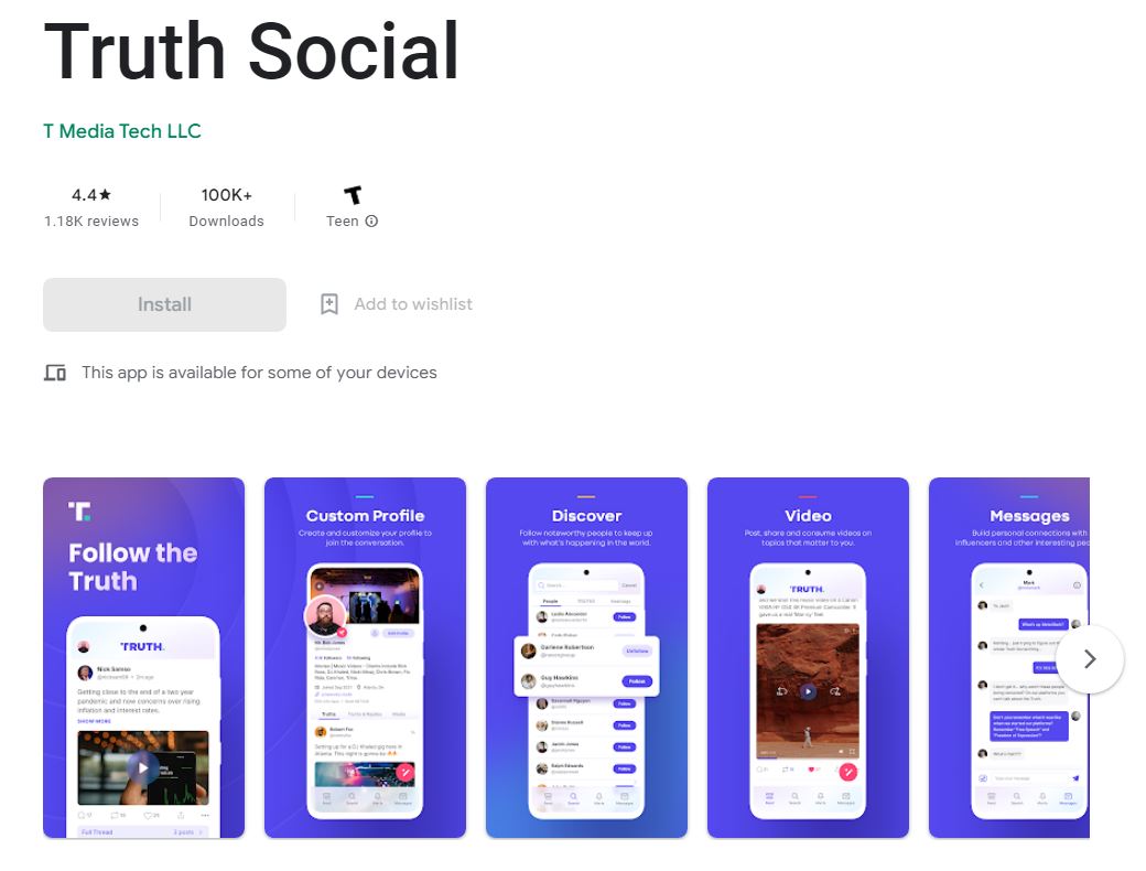 Le réseau social de Trump arrive finalement sur le Play Store de Google