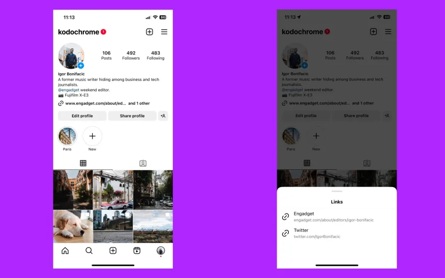 Instagram étend une fonctionnalité trop peu utilisée, car jaloux de Linktree