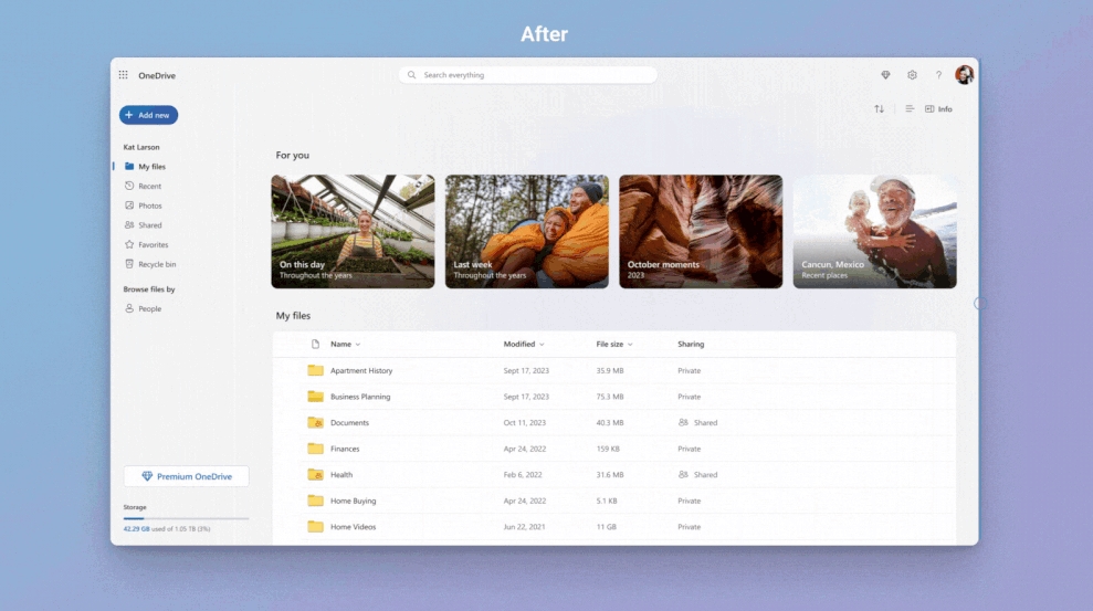 2025 - Microsoft rolls out a revamped OneDrive, easier to use